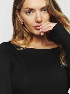 REFORMATION Wiley Knit Top - Black