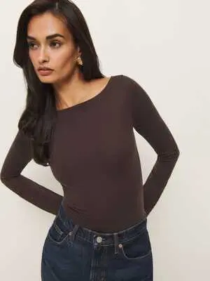 REFORMATION Wiley Knit Top Brown