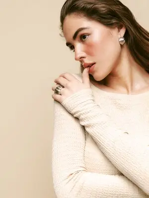REFORMATION Wiley Knit Top Ivory