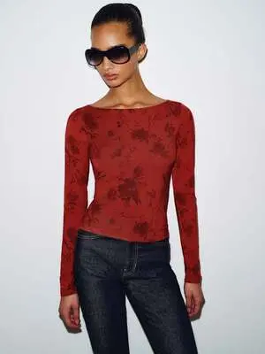 REFORMATION Wiley Knit Top - Red