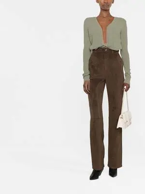 Nanushka Faux-suede Straight-leg Trousers