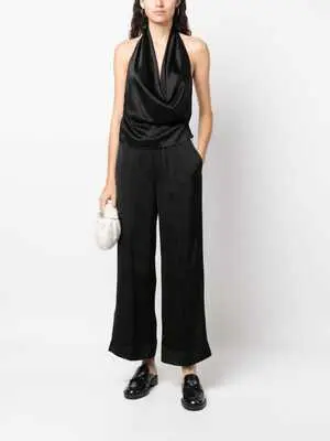 JIL SANDER Elasticated-waist Wide-leg Trousers - Black