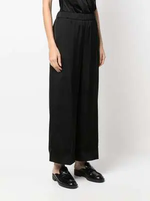 JIL SANDER Elasticated-waist Wide-leg Trousers - Black