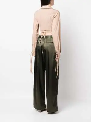 ANDREĀDAMO Cropped Wrap Blouse