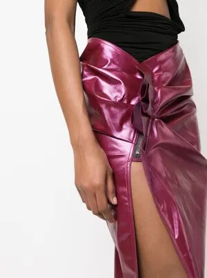 Rick Owens Patent-finish Draped Skirt - Pink