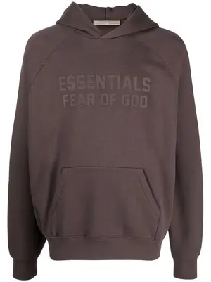 Fear Of God Essentials Logo-print Hoodie - Brown