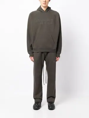Fear Of God Essentials Logo-print Hoodie - Green