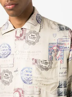 Rhude Passport Stamp Print Shirt