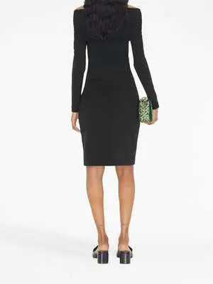 Burberry Gathered-detail Off-shoulder Midi Dress