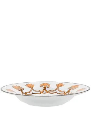 PINTO PARIS Jaipur Porcelain Soup Plate - Orange