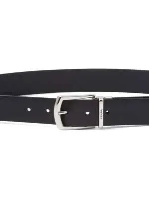 Prada Reversible Saffiano Leather Belt - Black