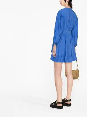 Maje Ruffled Wrap V-neck Minidress