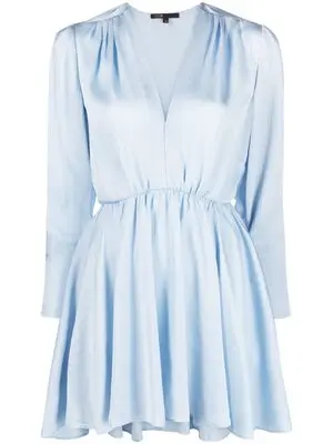 Maje Revolver Cinched V-neck Minidress