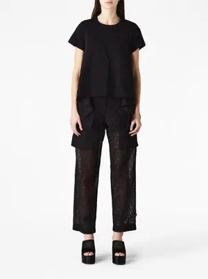 Sacai Logo-embroidery Trousers - Black