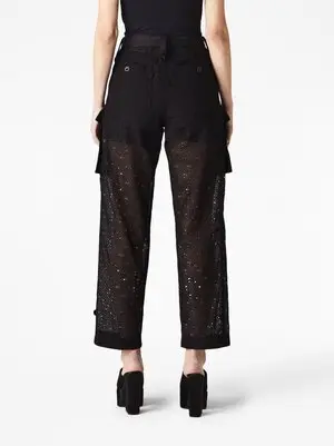 Sacai Logo-embroidery Trousers - Black