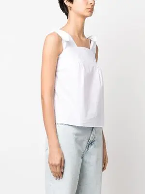 See By Chloé Organic-cotton Tie-straps Blouse