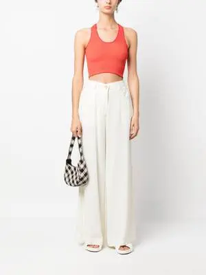 FORTE_FORTE Ribbed Cross-strap Cropped Tank Top
