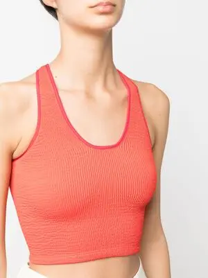 FORTE_FORTE Ribbed Cross-strap Cropped Tank Top