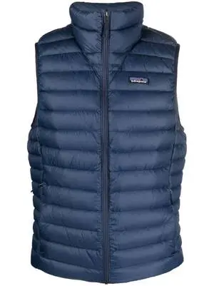 Patagonia Logo-patch Feather-down Gilet - Blue