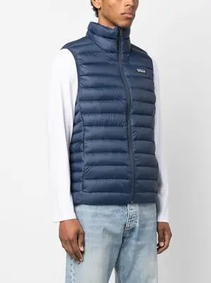 Patagonia Logo-patch Feather-down Gilet - Blue