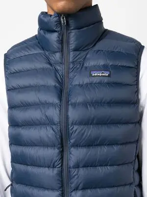 Patagonia Logo-patch Feather-down Gilet - Blue