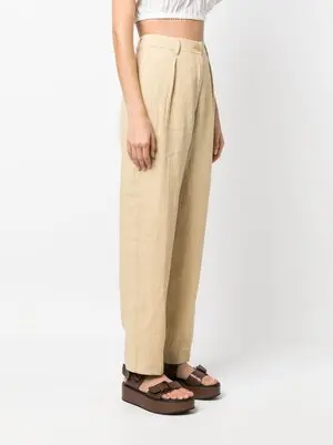FORTE_FORTE High-waisted Linen Trousers