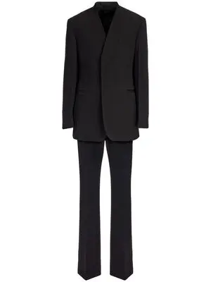 FERRAGAMO Collarless Single-breasted Suit - Black