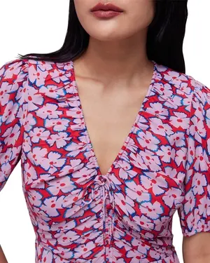 Whistles Farfalle Flower Midi Dress - Pink/multi