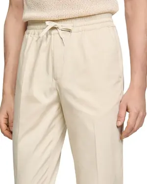 Sandro Alpha Straight-leg Drawstring Trousers - Light Beige
