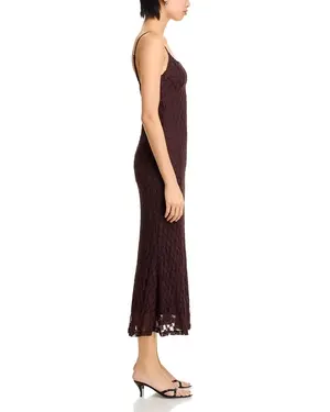 Bardot Adoni Crochet Midi Dress - Dark Chocolate