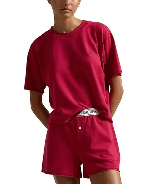 Polo Ralph Lauren Terry Short Sleeve Shorty Set Classic Red