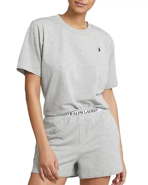 Polo Ralph Lauren Terry Short Sleeve Shorty Set - Heather Gray