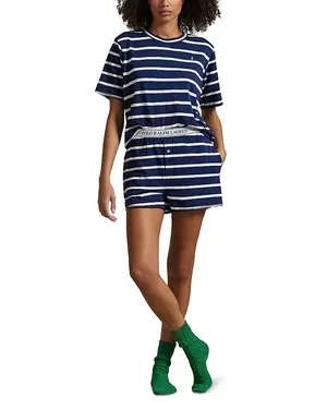 Polo Ralph Lauren Terry Short Sleeve Shorty Set Sailing Stripe