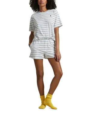 Polo Ralph Lauren Terry Short Sleeve Shorty Set Vinyard Stripe