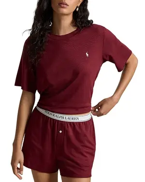 Polo Ralph Lauren Terry Short Sleeve Shorty Set Zinfandel