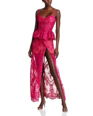 V. CHAPMAN Ophilia Lace Corset Maxi Dress - Vivacious