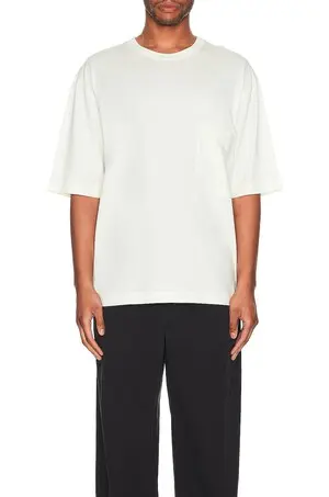 LEMAIRE Short Sleeve T-shirt In Cream - Light Vanilla