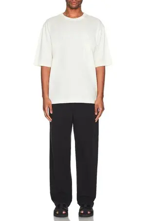 LEMAIRE Short Sleeve T-shirt In Cream - Light Vanilla