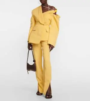 Jacquemus Le Pantalon Tibau Linen-blend Pants - Yellow