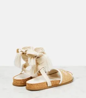 JIMMY CHOO Gal Flat Raffia Sandals