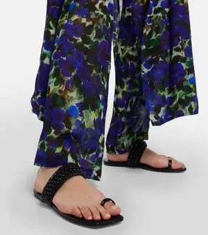 JIMMY CHOO Amoure Embellished Raffia Sandals