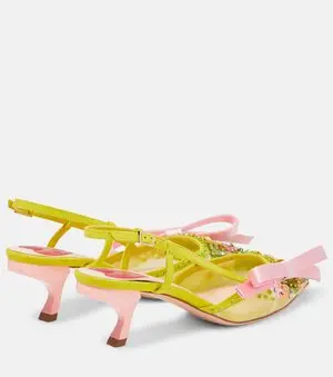 ROGER VIVIER Virgule Embellished Slingback Pumps - Yellow