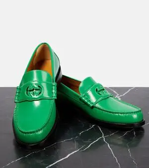 Gucci Interlocking G Leather Loafers