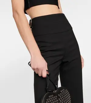 Alaïa Belted Straight Wool Pants