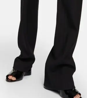 Alaïa Belted Straight Wool Pants