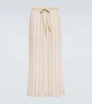 Commas Floral Jacquard Stripe Pants - Multicoloured