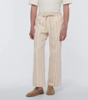 Commas Floral Jacquard Stripe Pants - Multicoloured