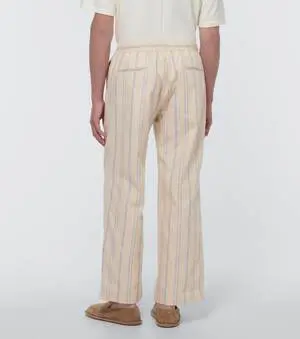 Commas Floral Jacquard Stripe Pants - Multicoloured