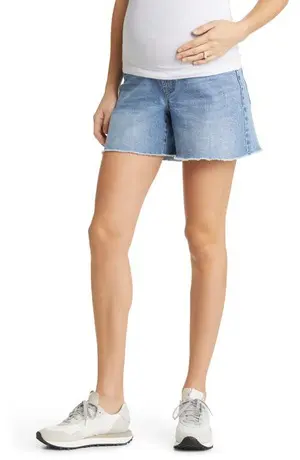1822 Denim Raw Edge Hem Shorts For Women