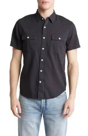 Lucky Brand Lived-in Short Sleeve Button-up Shirt Phantom